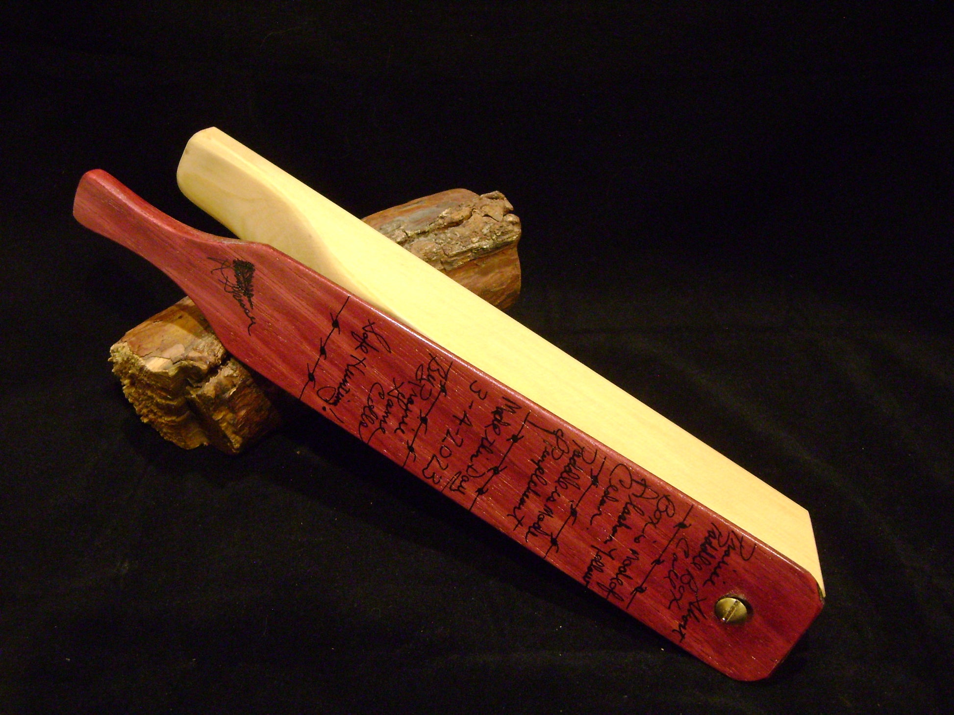 Alaskan Cedar and Purpleheart Short Box Paddle Call – Prairie Game Calls